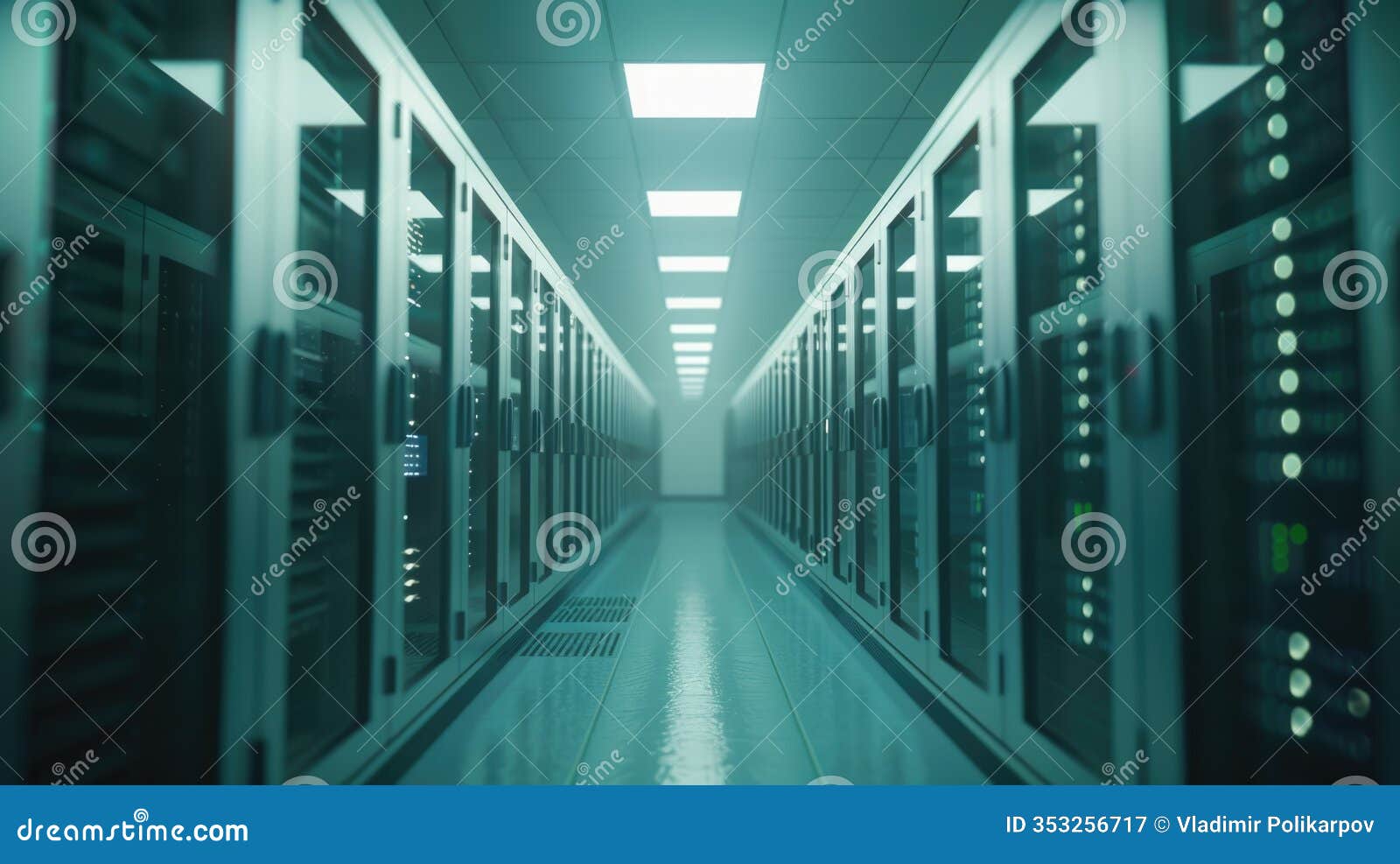 Row of Servers in a Server Room. Ideal for Technology and Data Center ...