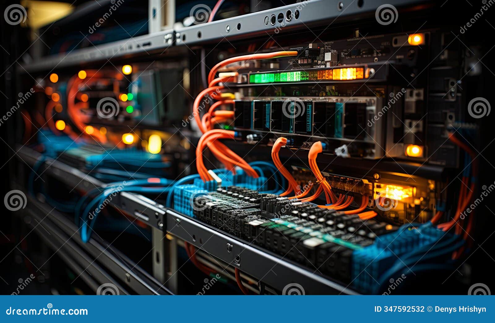 Row of Servers in a Server Room Stock Photo - Image of lights ...