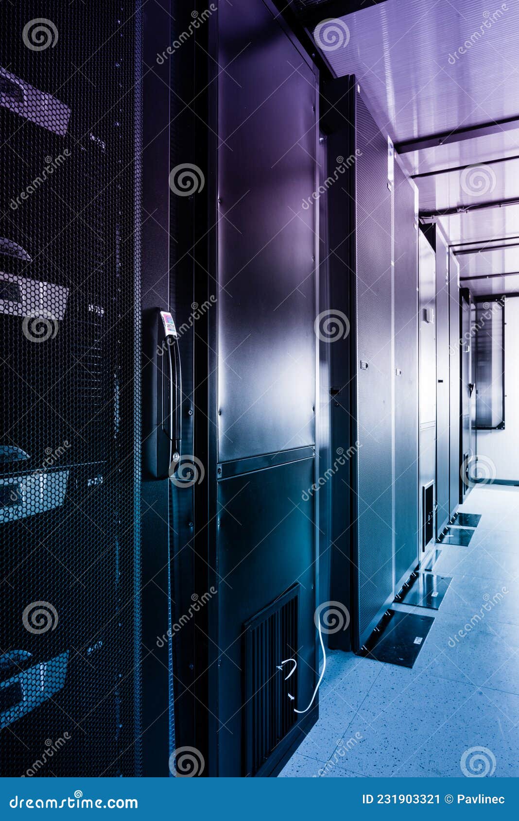 Row of Sever Racks with Perspective Projection Stock Image - Image of ...