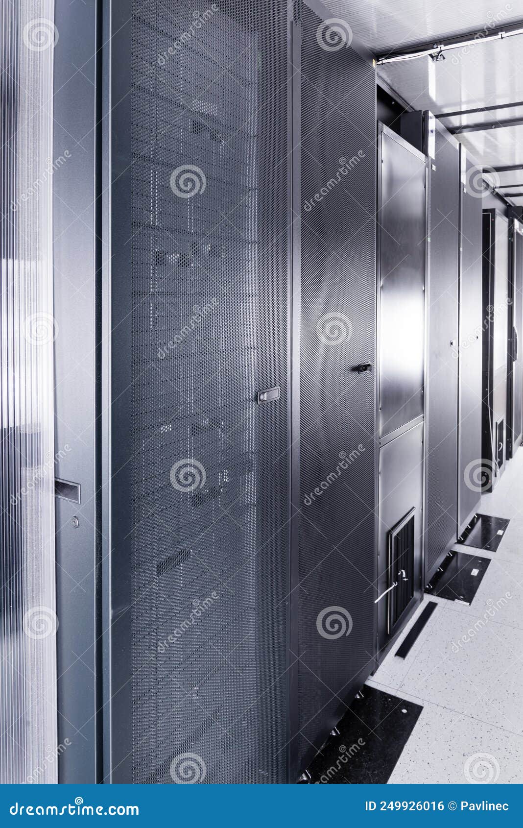 Row of Sever Racks with Perspective Projection Stock Photo - Image of ...