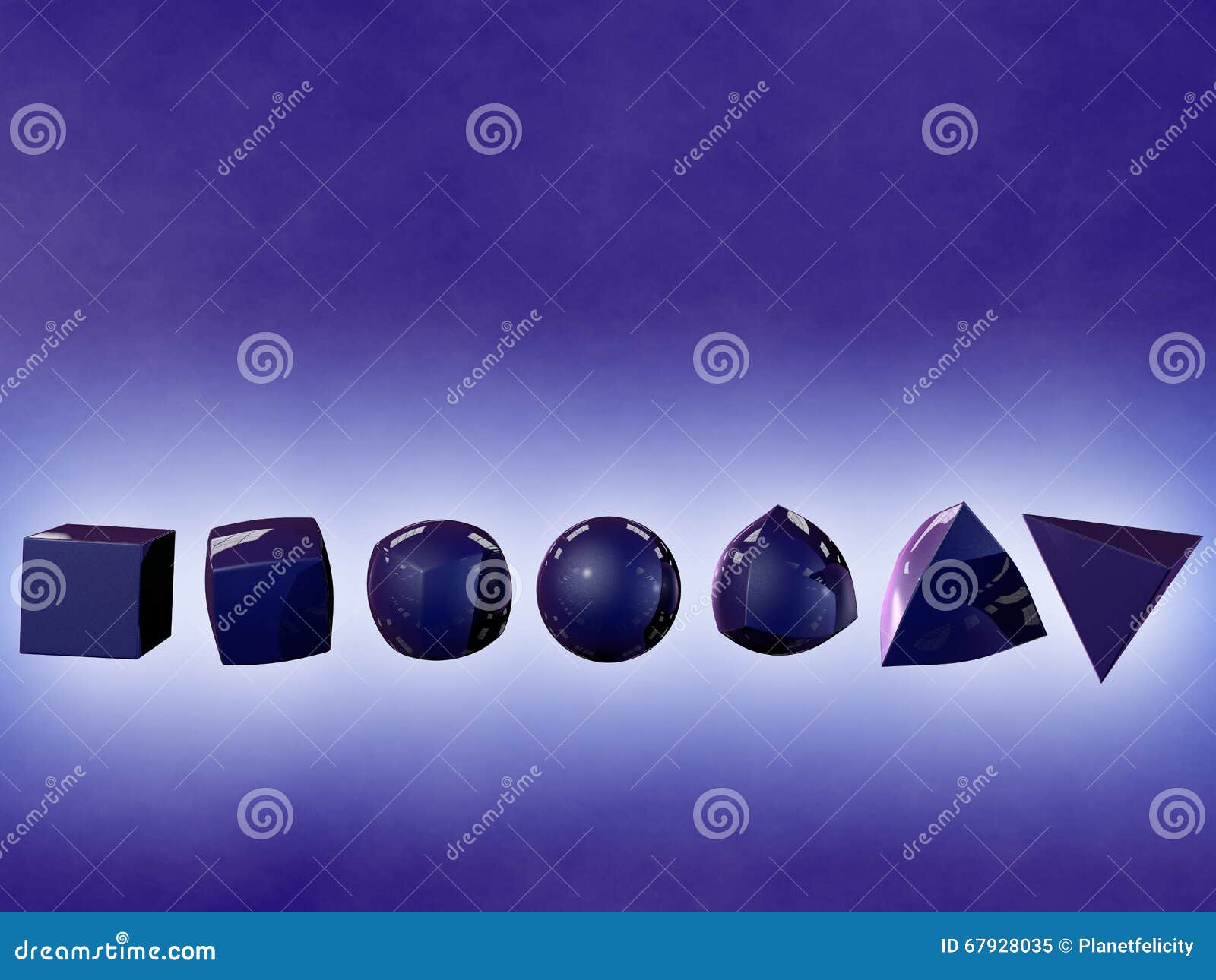 Row of Shape Shifting Objects Stock Illustration - Illustration of ...