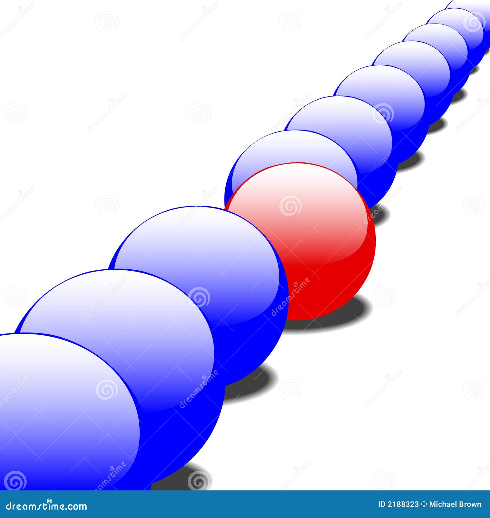 Row of Shiny Balls & 1 Oddball Stock Vector - Illustration of orbs ...