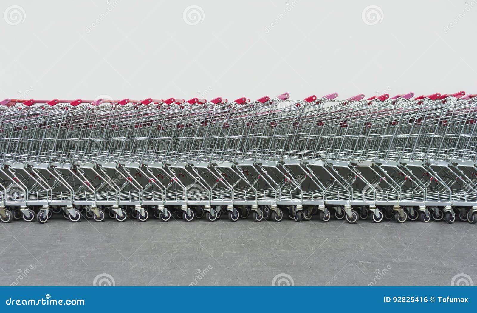 Row of shopping carts stock photo. Image of market, store - 92825416