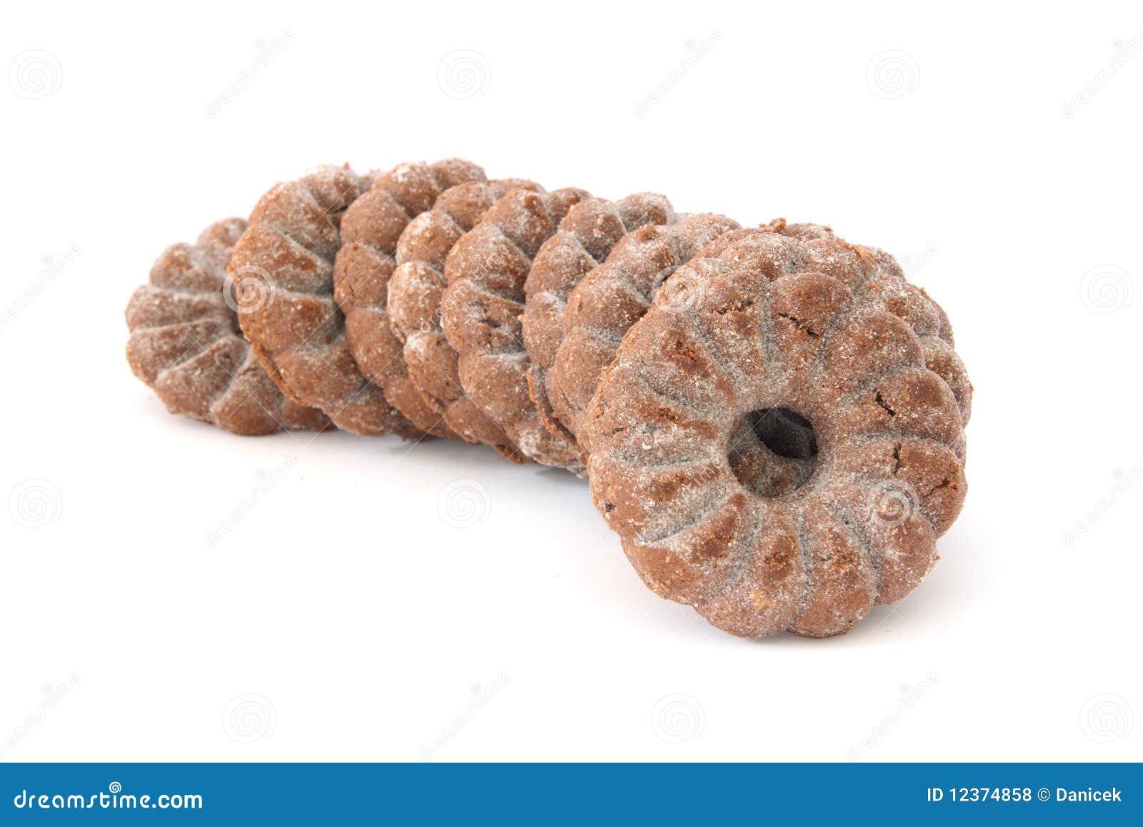 Row of Shortbread Cocoa Biscuits Stock Photo - Image of cocoa ...