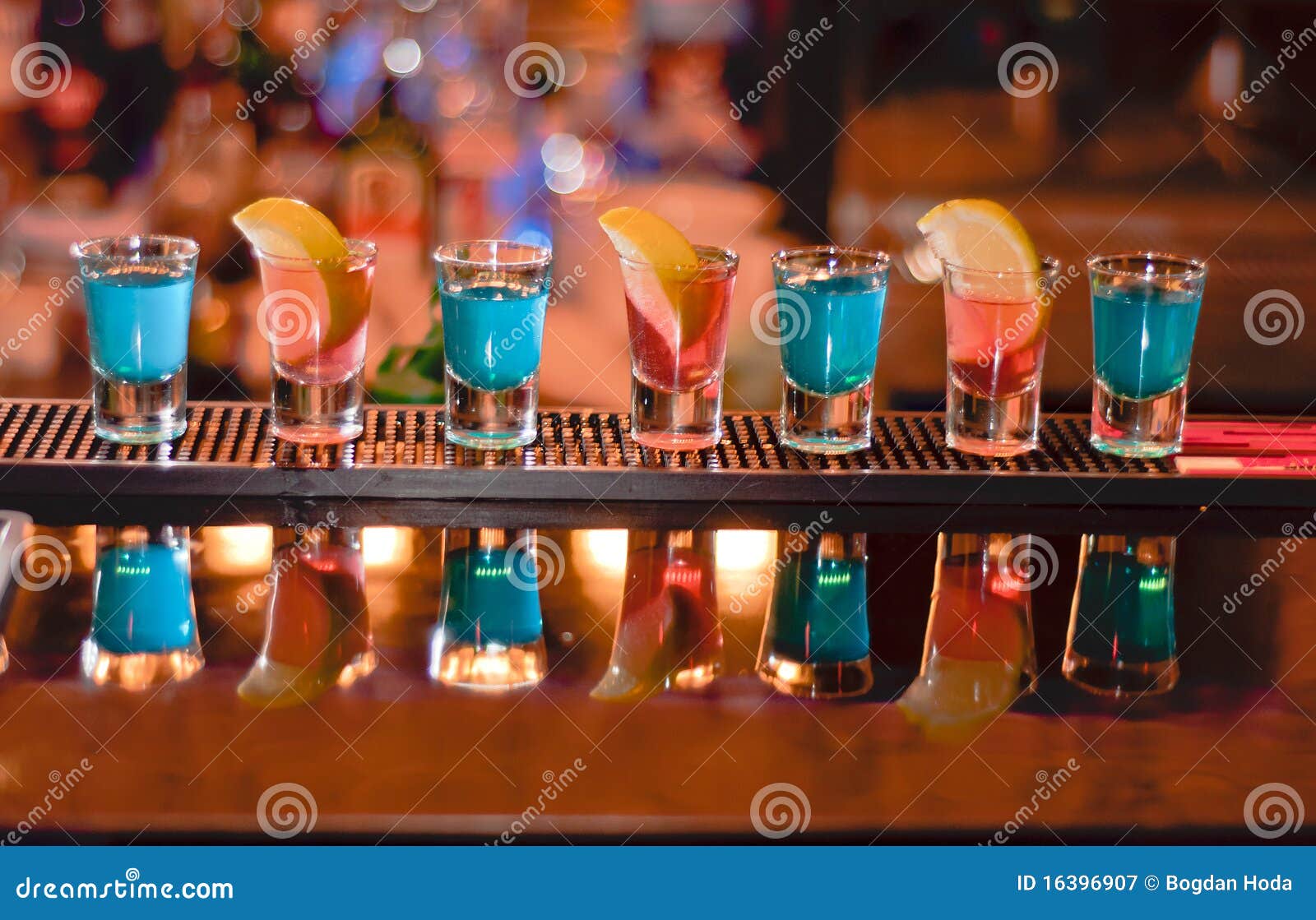 Row of shots on the bar stock image. Image of disco, alcoholism - 16396907