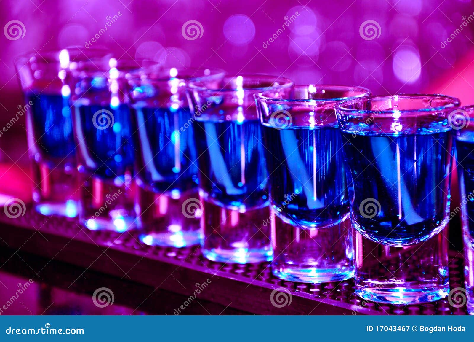 Row of Shots on the Counter Stock Image - Image of cocktail, blurry ...