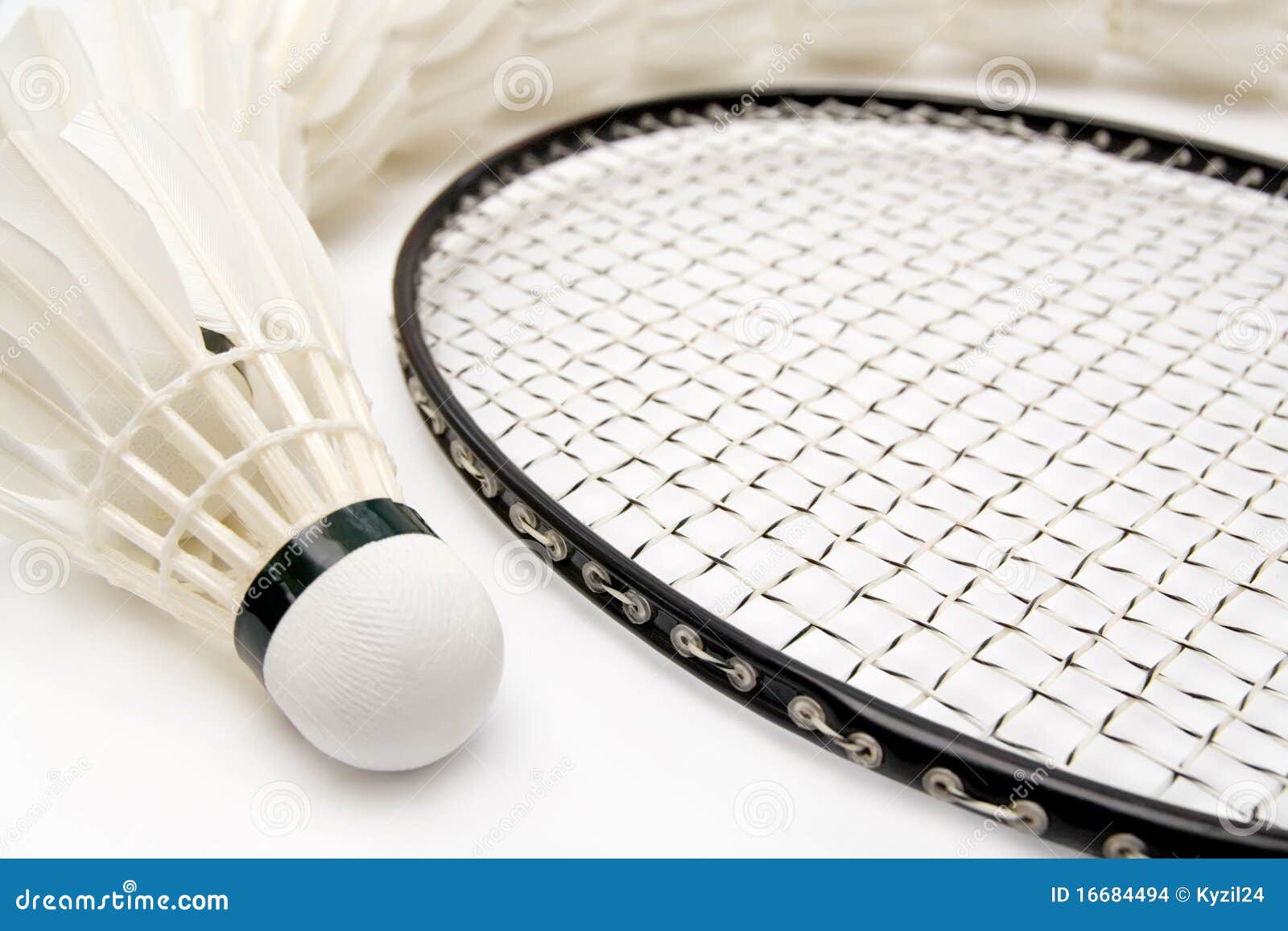 Row Of Shuttlecocks With Racket Stock Photo - Image of close, healthy ...