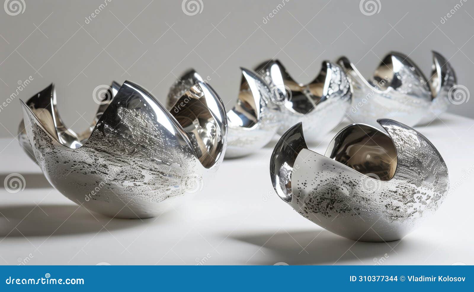 A Row of Silver Trees Shimmering in the Moonlight, Casting an Ethereal ...