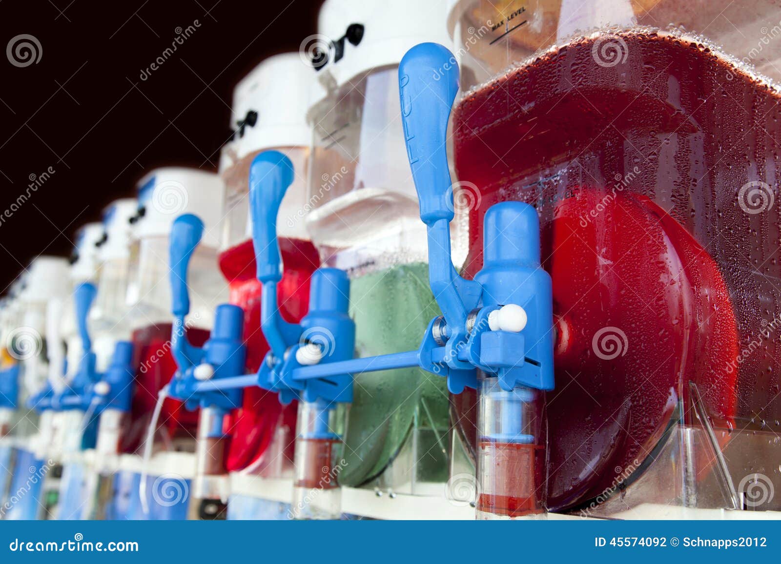 Row of slush machines stock photo. Image of sweet, machine - 45574092