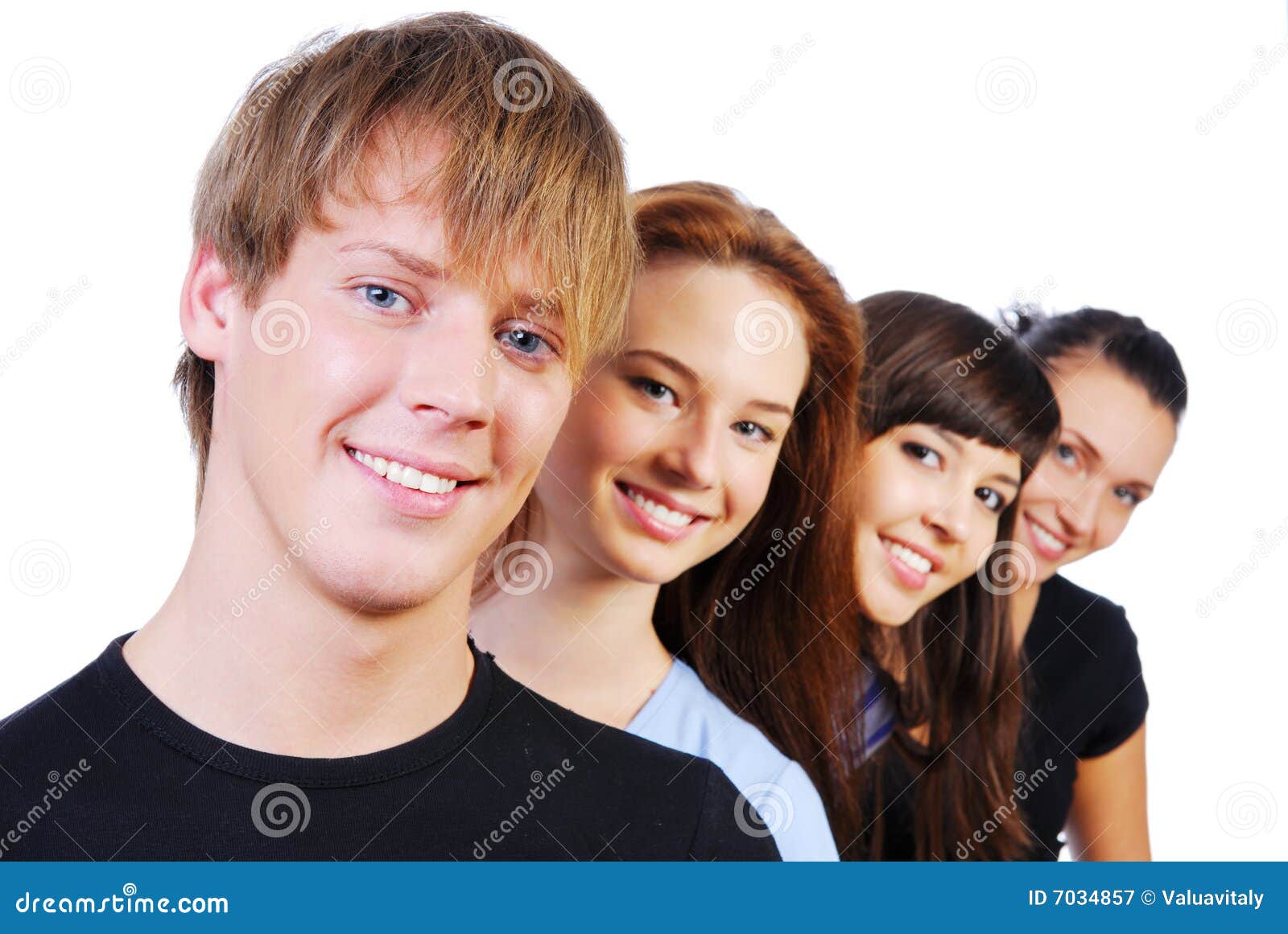 Row of smiling face stock image. Image of looking, focus - 7034857