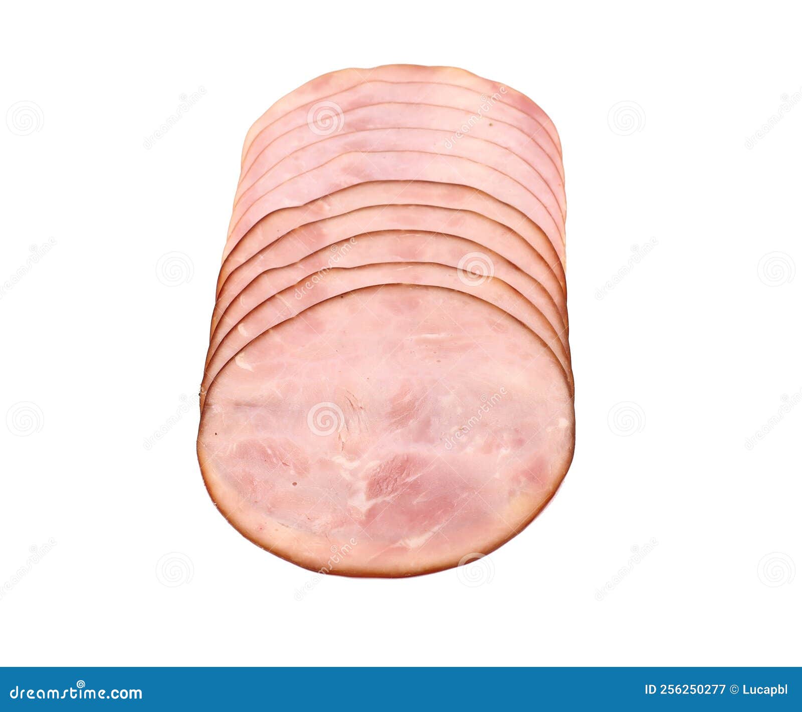 Row of Smoked Ham Slices with Round Shape Stock Image - Image of slices ...