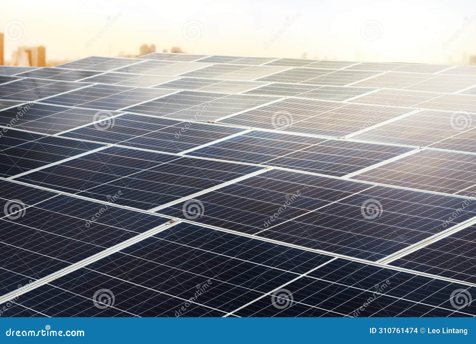 A row of solar cell panels stock photo. Image of source - 310761474