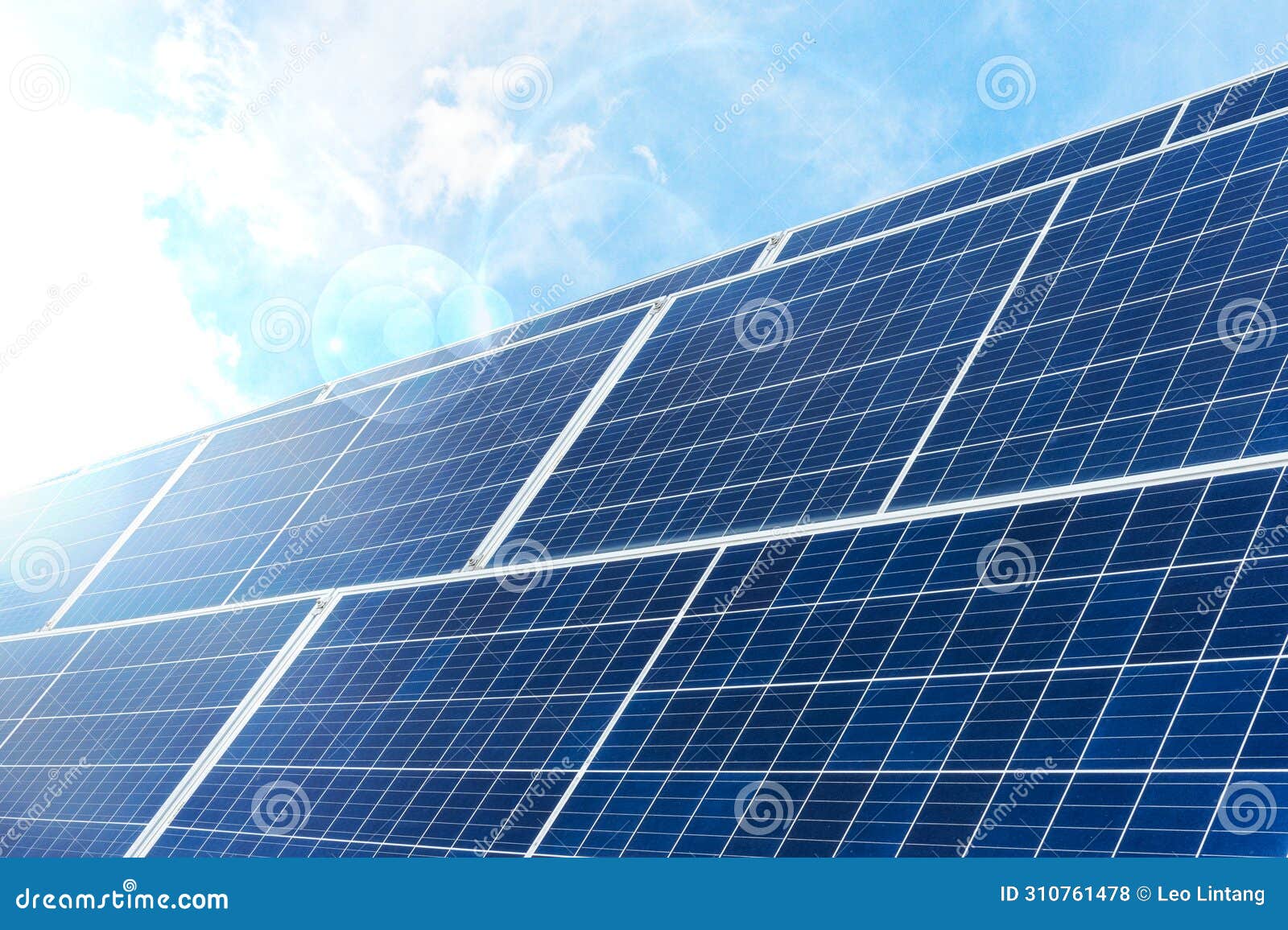 A row of solar cell panels stock photo. Image of modern - 310761478