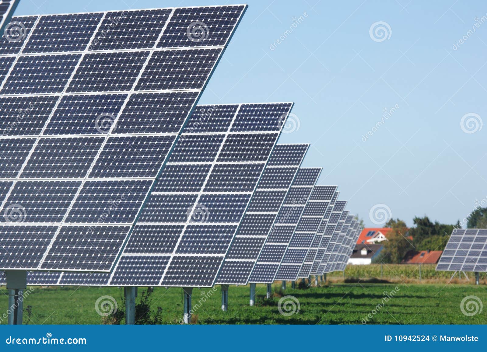 Row of solar panels stock photo. Image of outdoor, array - 10942524