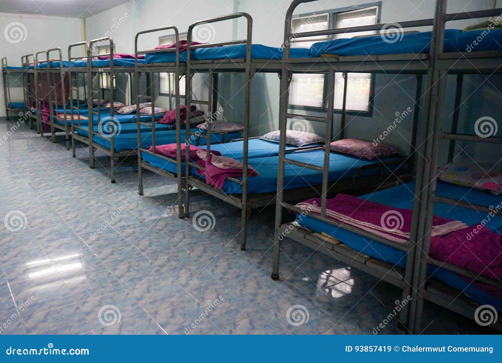 A Row Soldier Bunk Beds. Royalty-Free Stock Photography | CartoonDealer ...