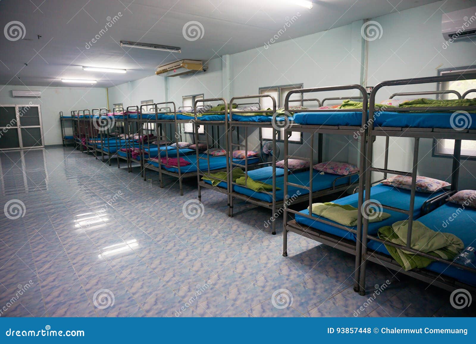 A Row Soldier Bunk Beds. Royalty-Free Stock Photography | CartoonDealer ...