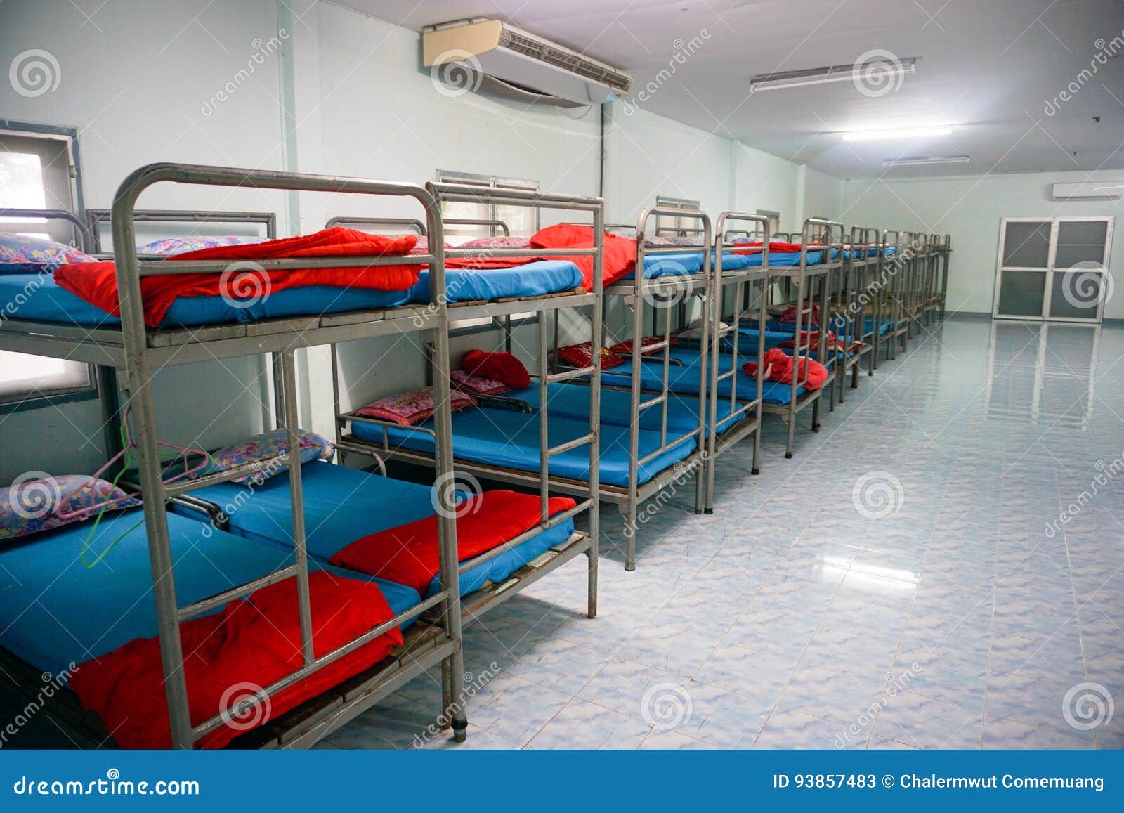 A Row Soldier Bunk Beds. Royalty-Free Stock Photography | CartoonDealer ...