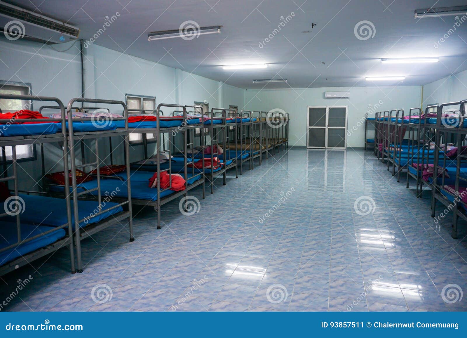 A Row Soldier Bunk Beds. Royalty-Free Stock Photography | CartoonDealer ...