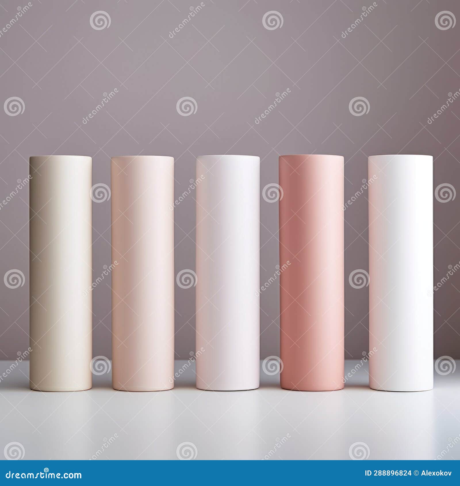 Row of Solid Cylinders in Different Heights AI Generated Stock ...