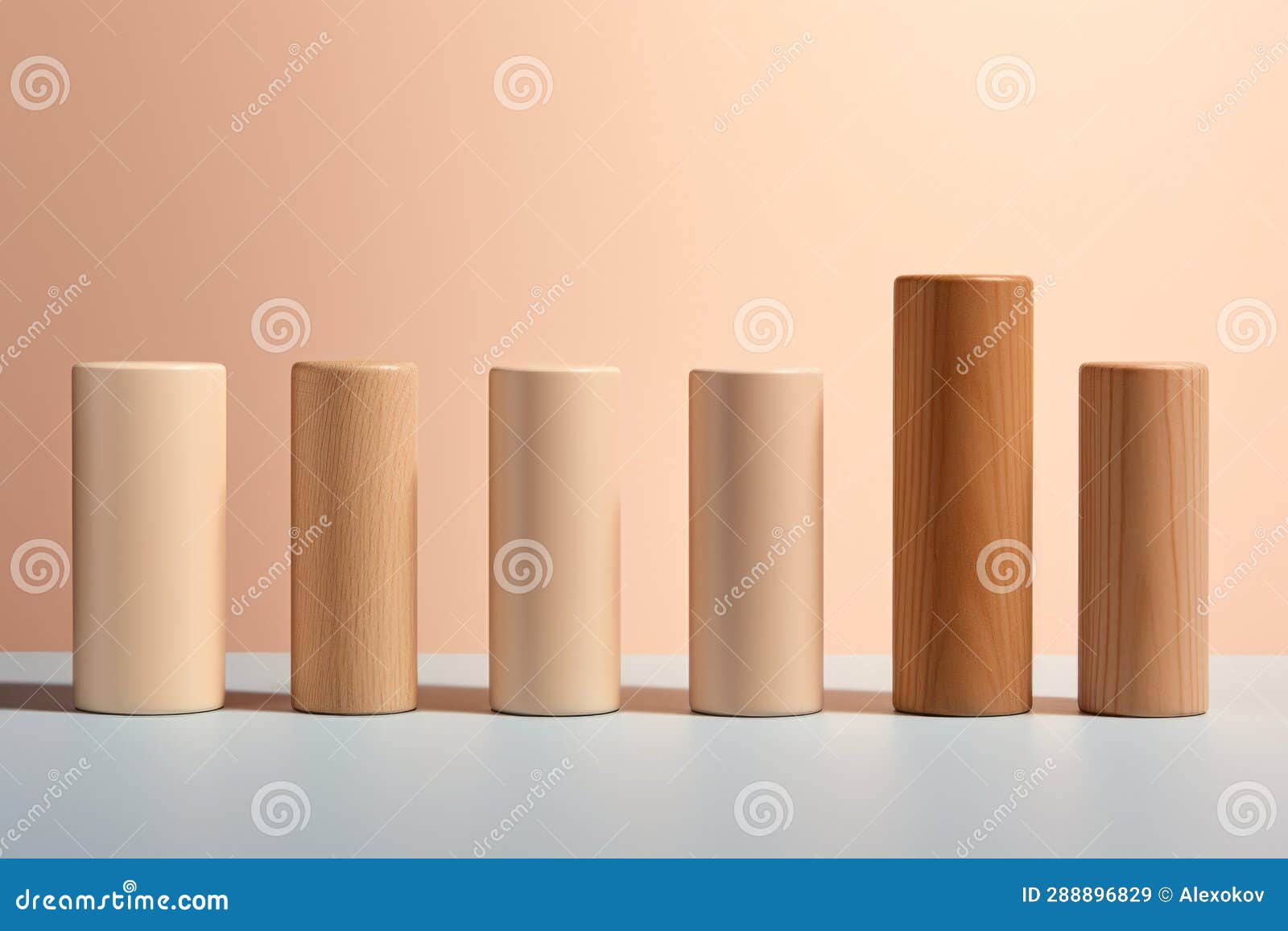 Row of Solid Cylinders in Different Heights AI Generated Stock ...