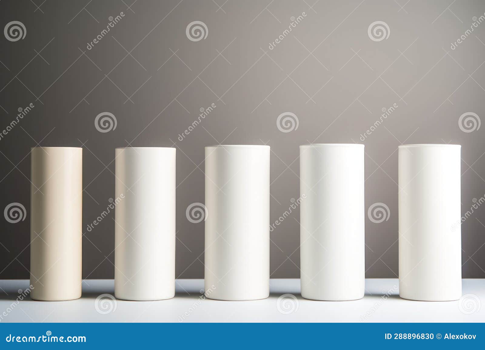 Row of Solid Cylinders in Different Heights AI Generated Stock ...