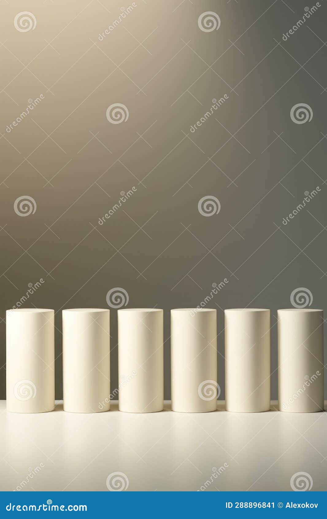 Row of 8 Solid Cylinders in Different Heights AI Generated Stock ...
