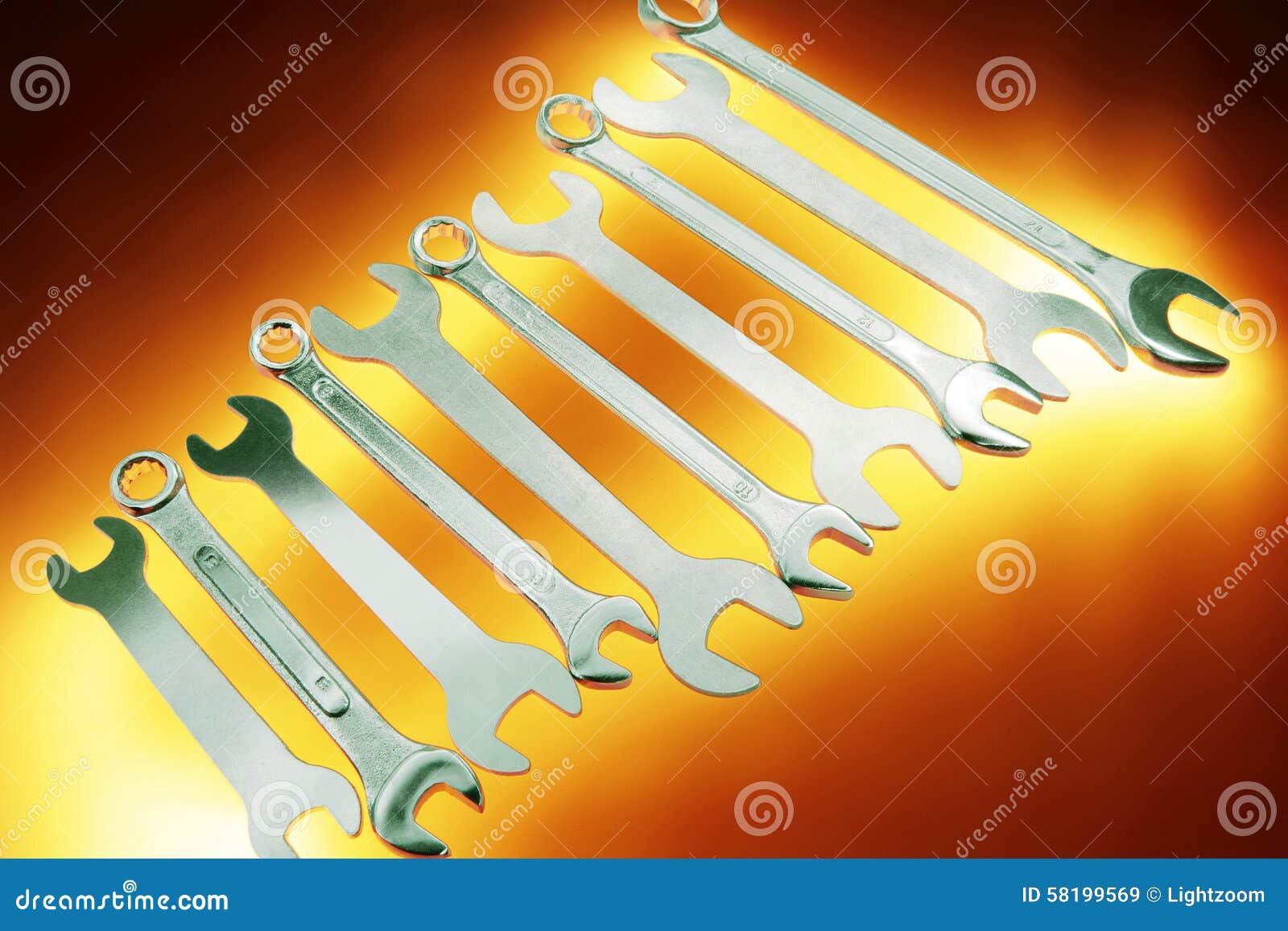Selection Of Spanners Used In Engineering Stock Photo | CartoonDealer ...