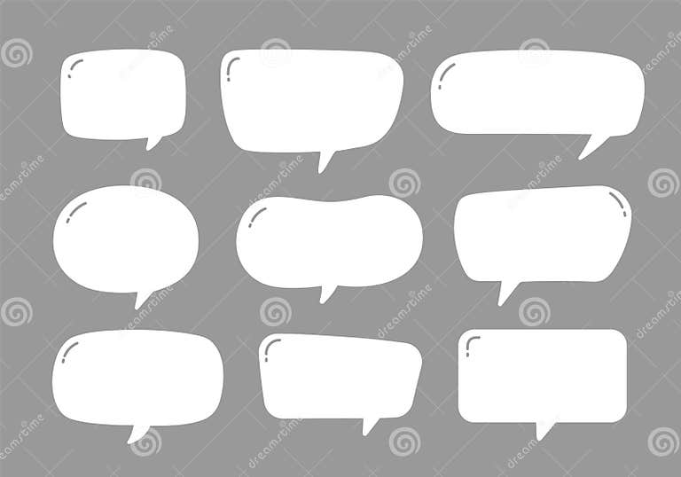 A Row of Speech Bubbles with a White Background. Message Communication ...
