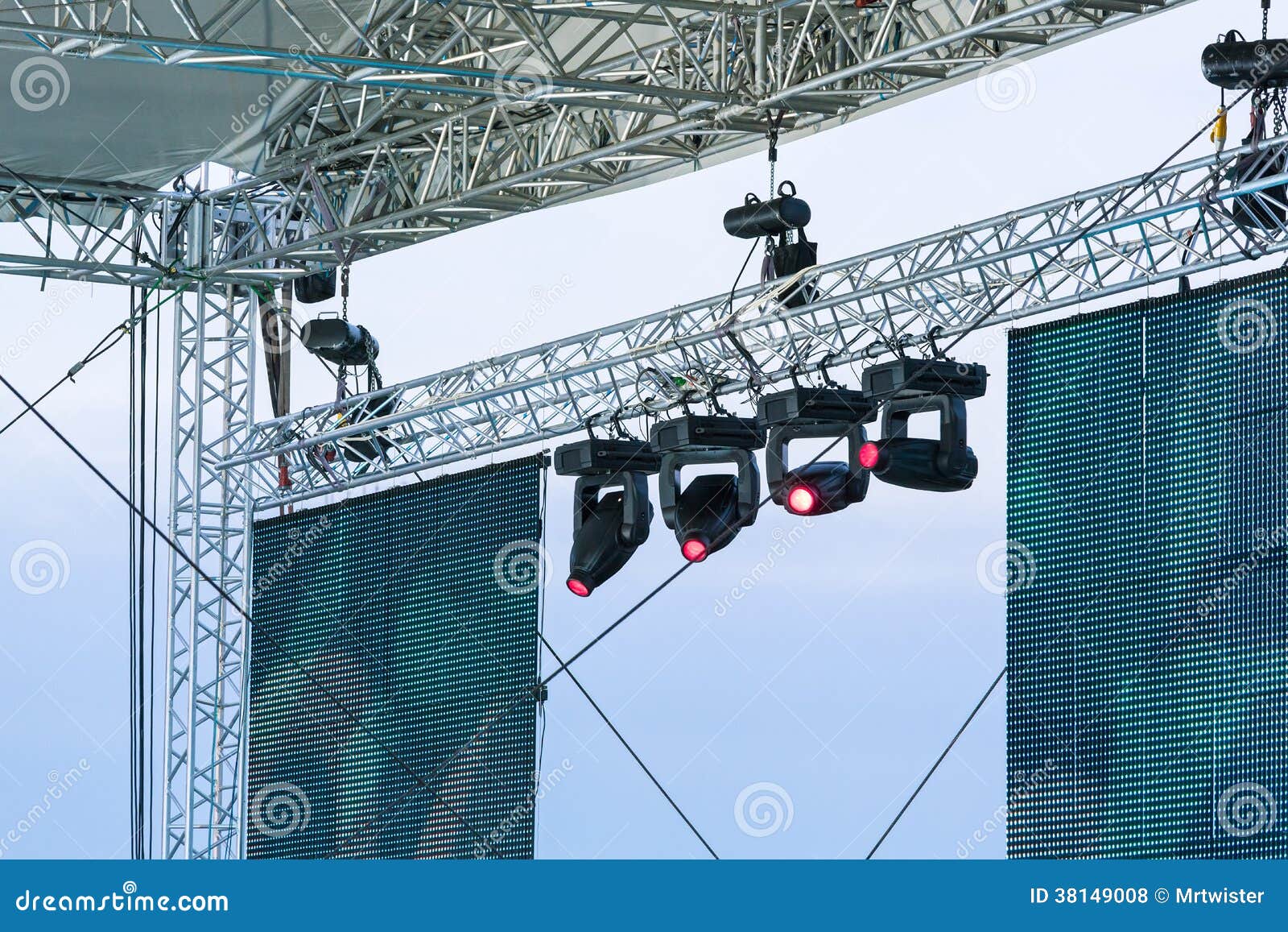 Row of Spotlights and Projection Stock Photo - Image of light, bright ...
