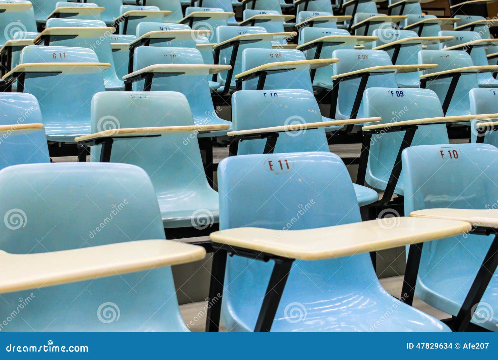 Row Stack of Chairs in Lecture Room Stock Photo - Image of audience ...