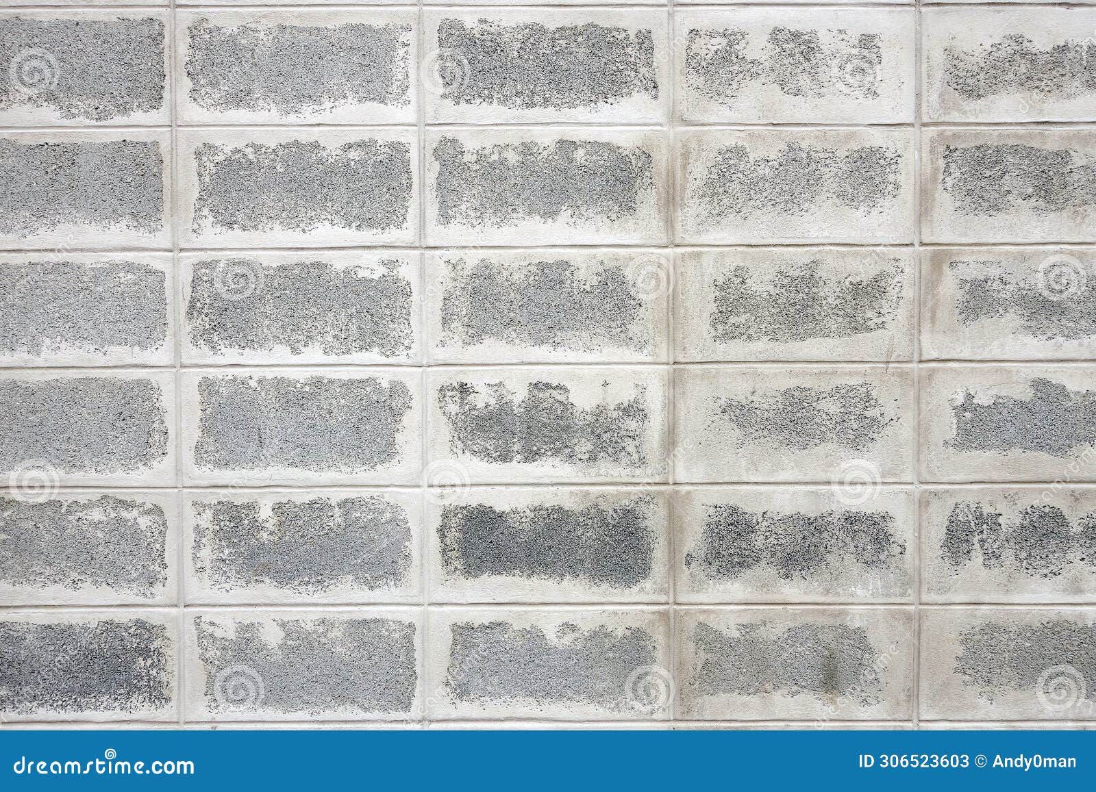 Row of Stack Grey Concrete Block with Mortar Stain Stock Image - Image ...