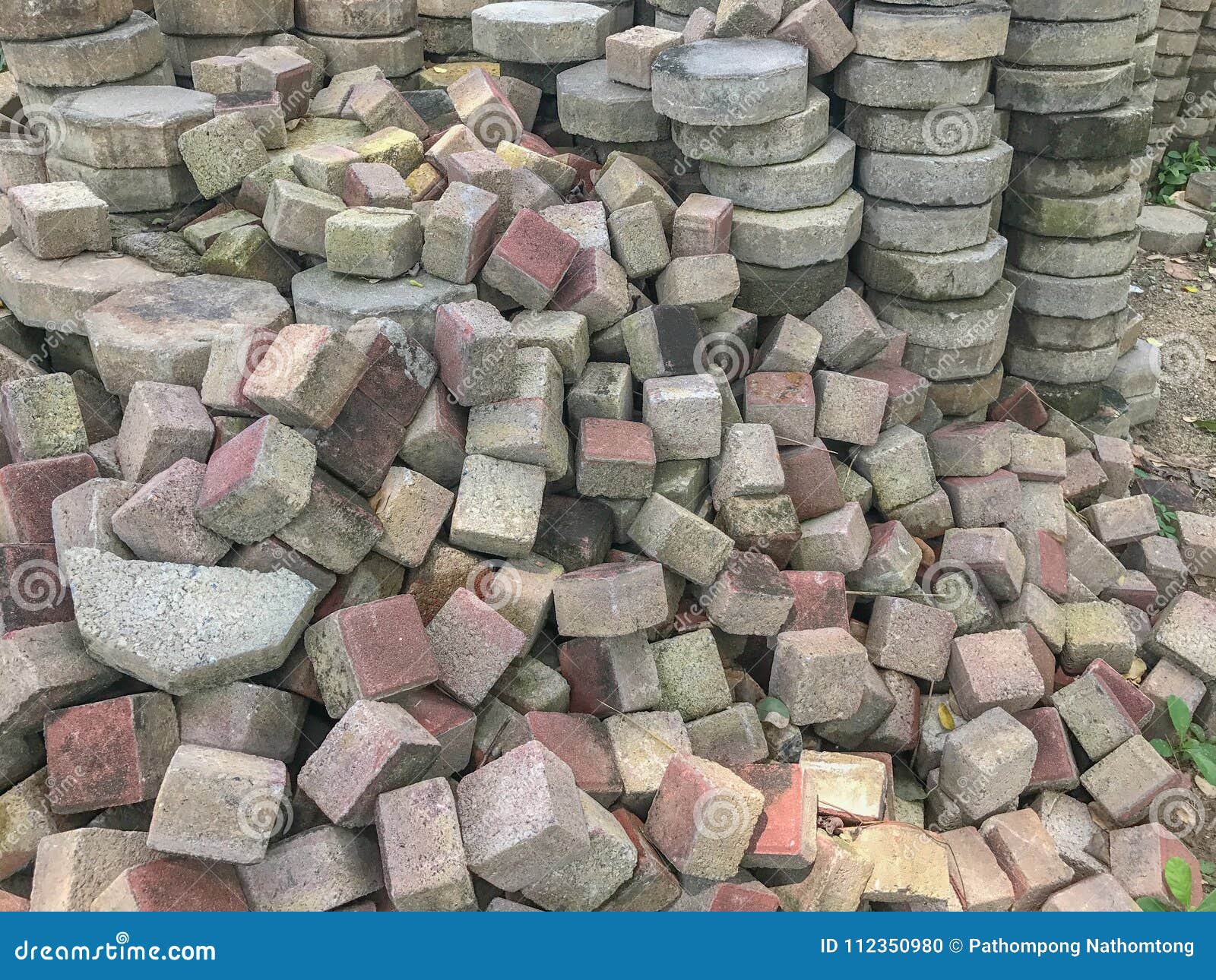 Row Stack of Warm Brick in Construction Stock Photo - Image of black ...
