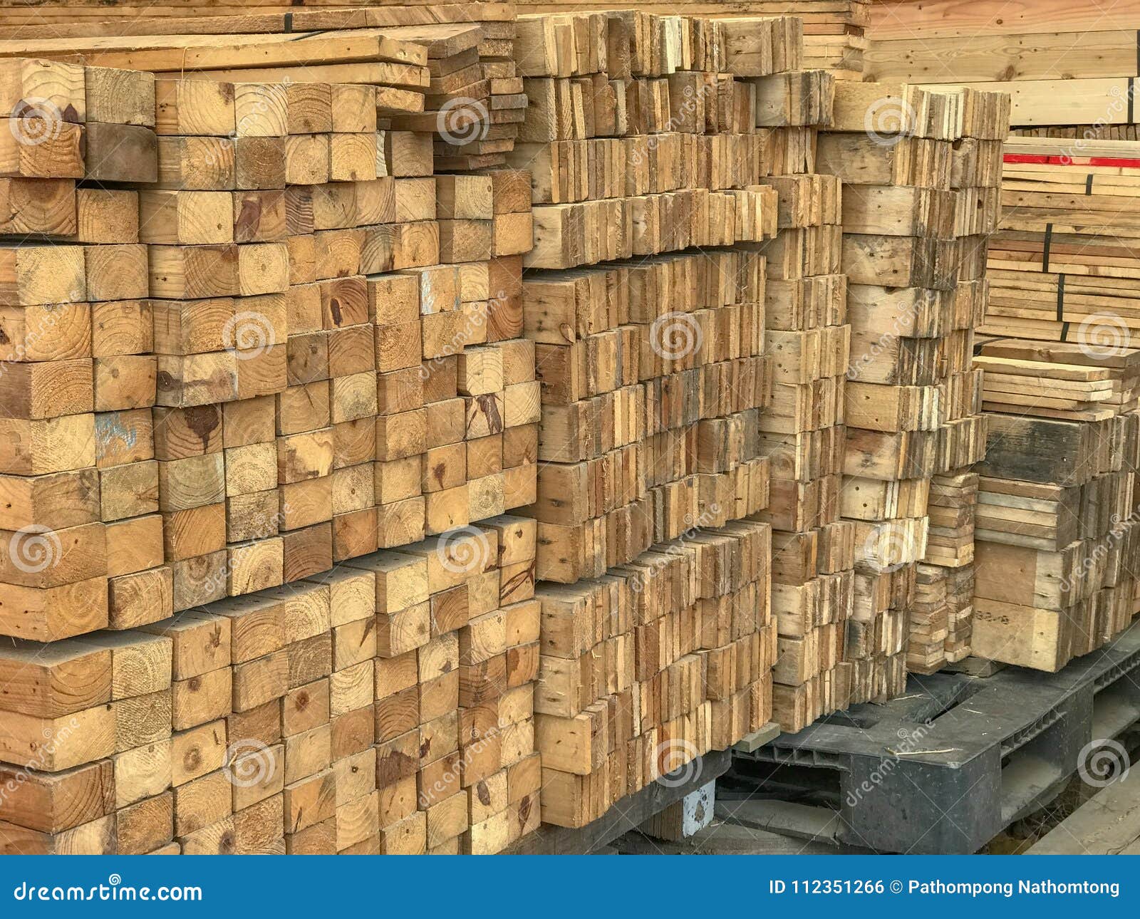 Row Stack of Wood in Warehouse Stock Photo - Image of natural, pine ...