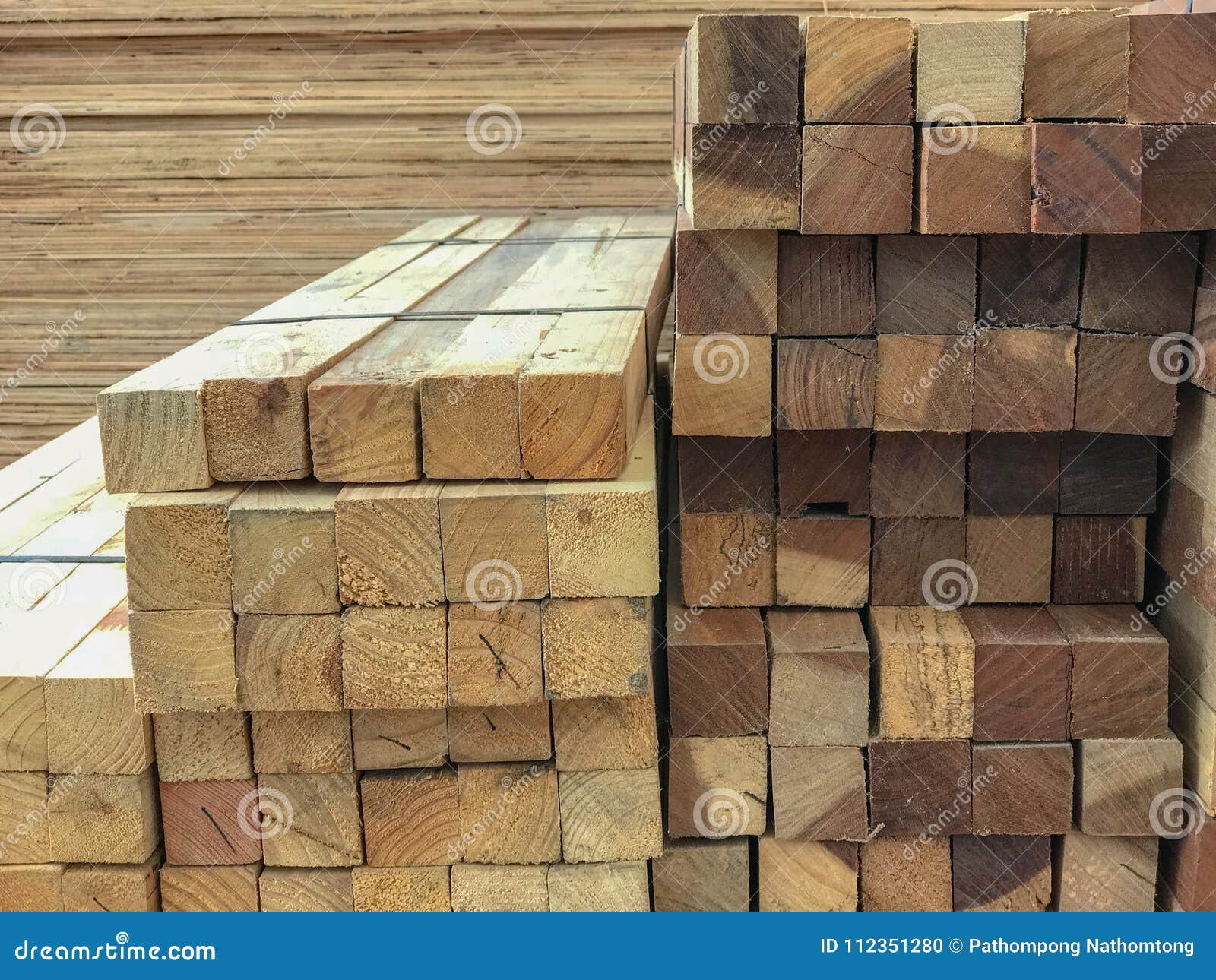 Row Stack of Wood in Warehouse Stock Photo - Image of environment ...