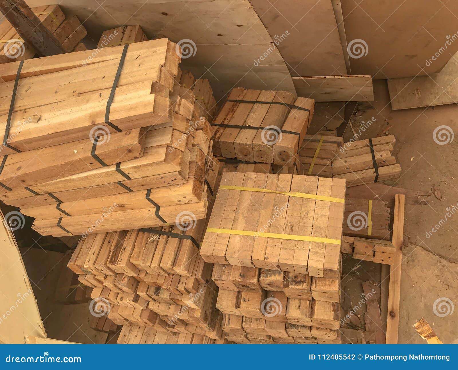 Stack of Wood in Storage Warehouse Stock Photo - Image of construction ...
