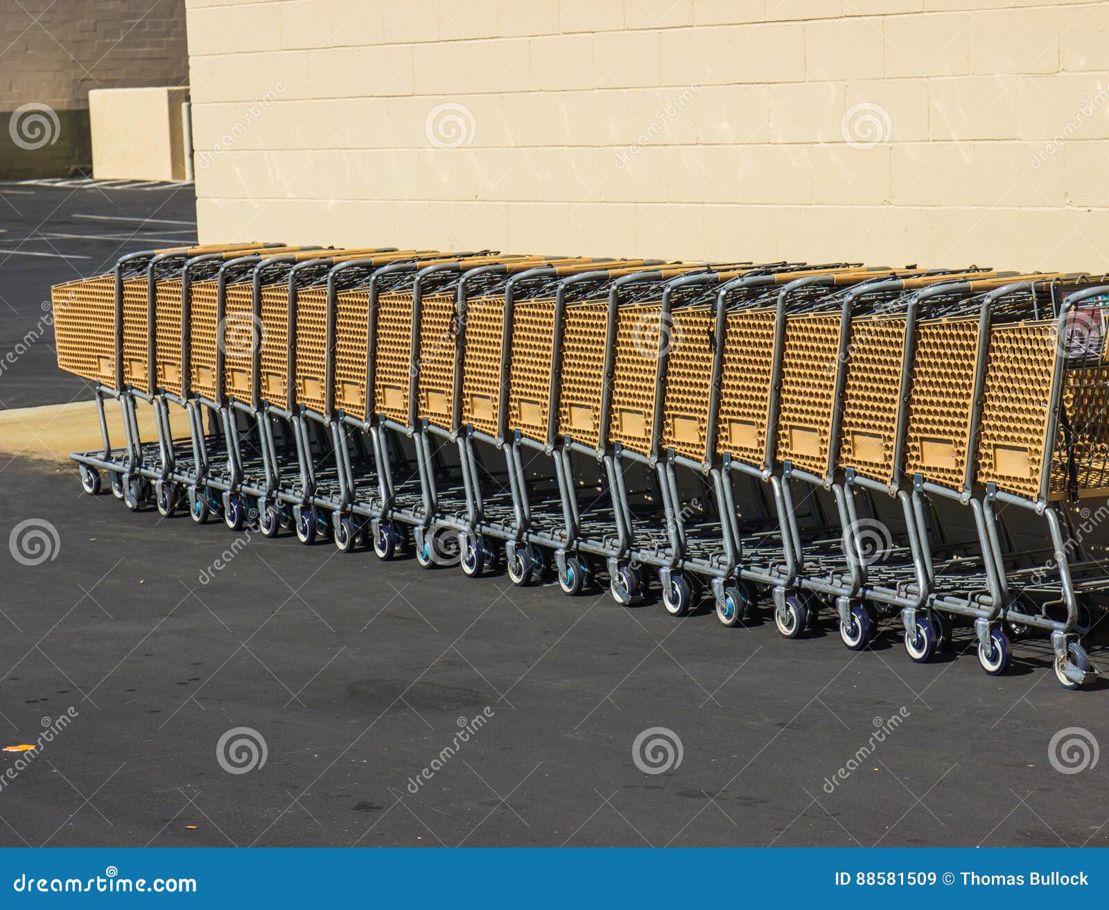 Row of Stacked Up Shopping Carts Stock Image - Image of carry, baskets ...