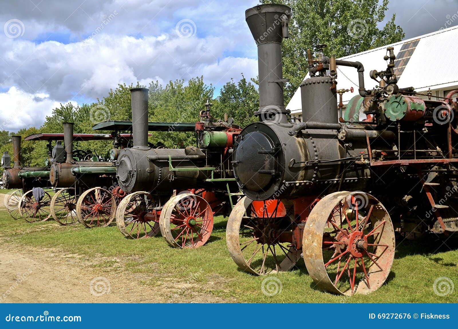 Row of steam engines stock photo. Image of smoke, reunion - 69272676