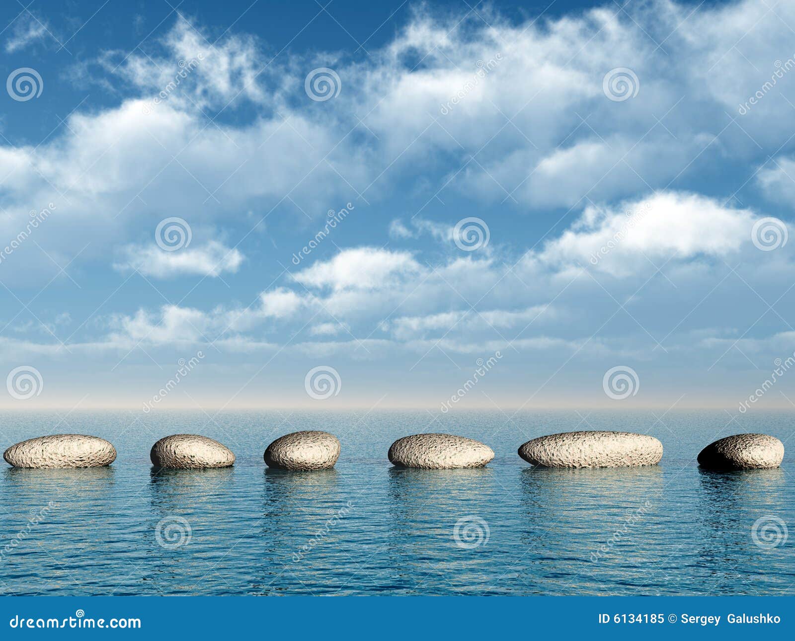 A row of stones in water stock image. Image of scene, background - 6134185