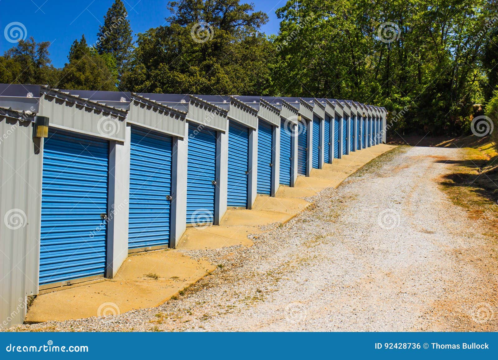 Row of Storage Units on Hill Stock Photo - Image of long, roll: 92428736