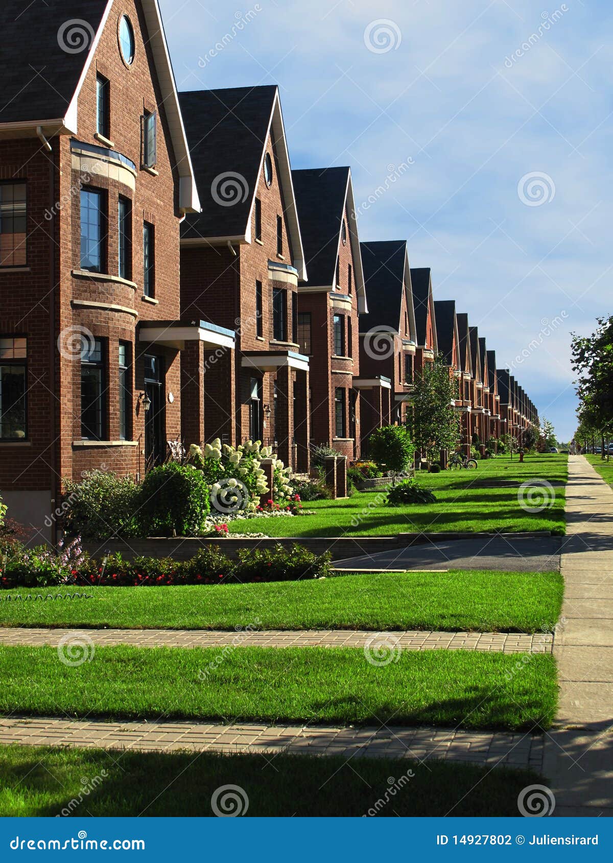 A row of street houses stock photo. Image of door, architecture - 14927802