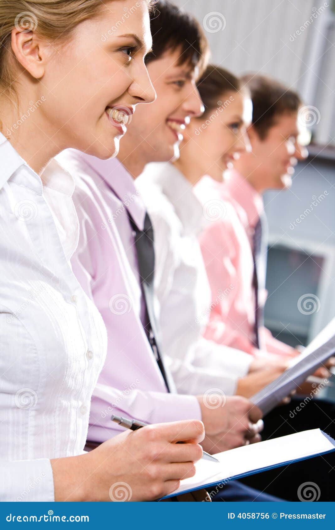 Row of students stock photo. Image of learning, paperwork - 4058756