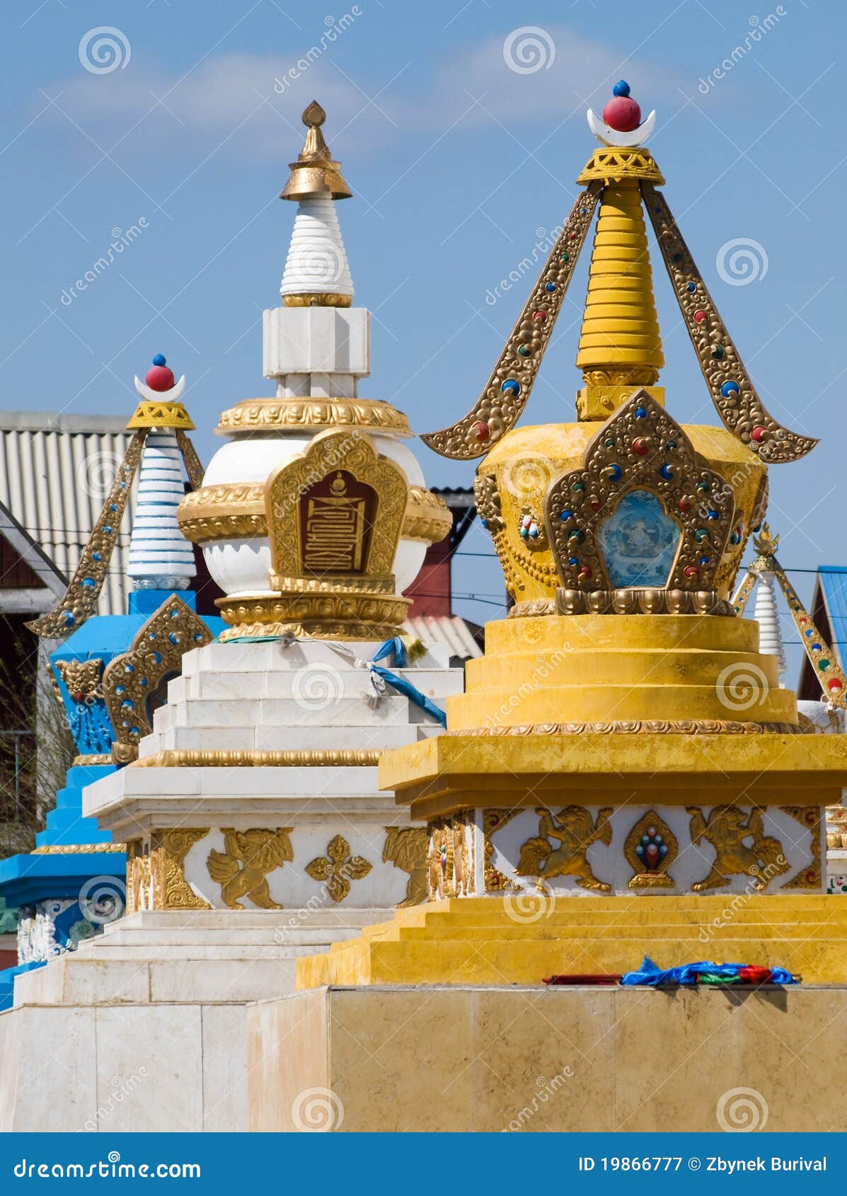 Row of Stupa in Gandan Monastery Stock Image - Image of spirituality ...