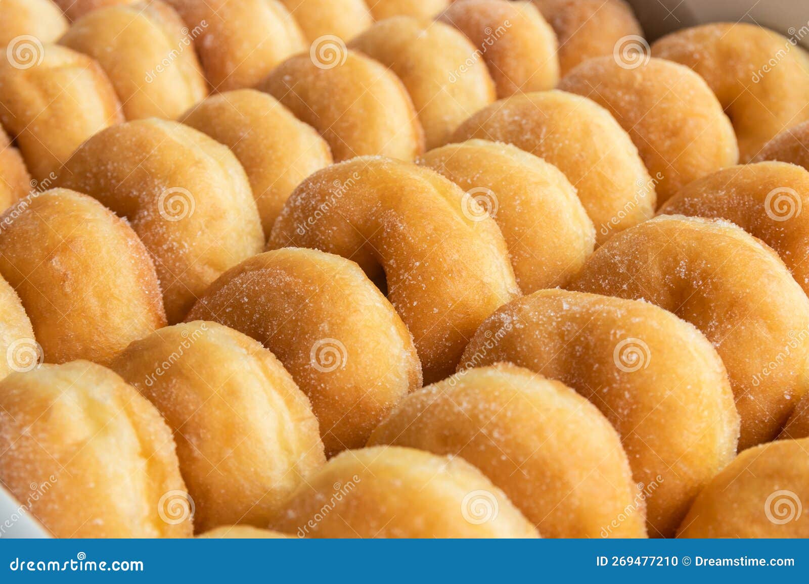 Row of Sugar Donuts. Close-up Shot Stock Photo - Image of sweet, sugar ...