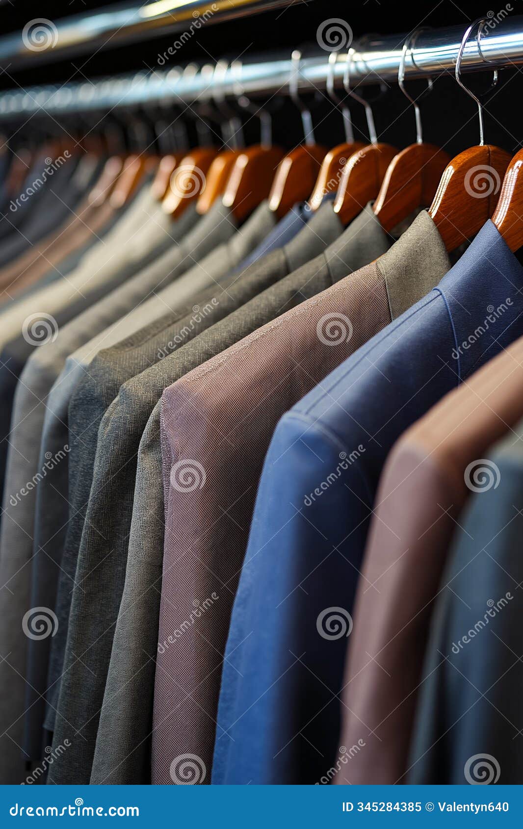 A Row of Suits Hanging on a Rack in a Clothing Store Stock Image ...