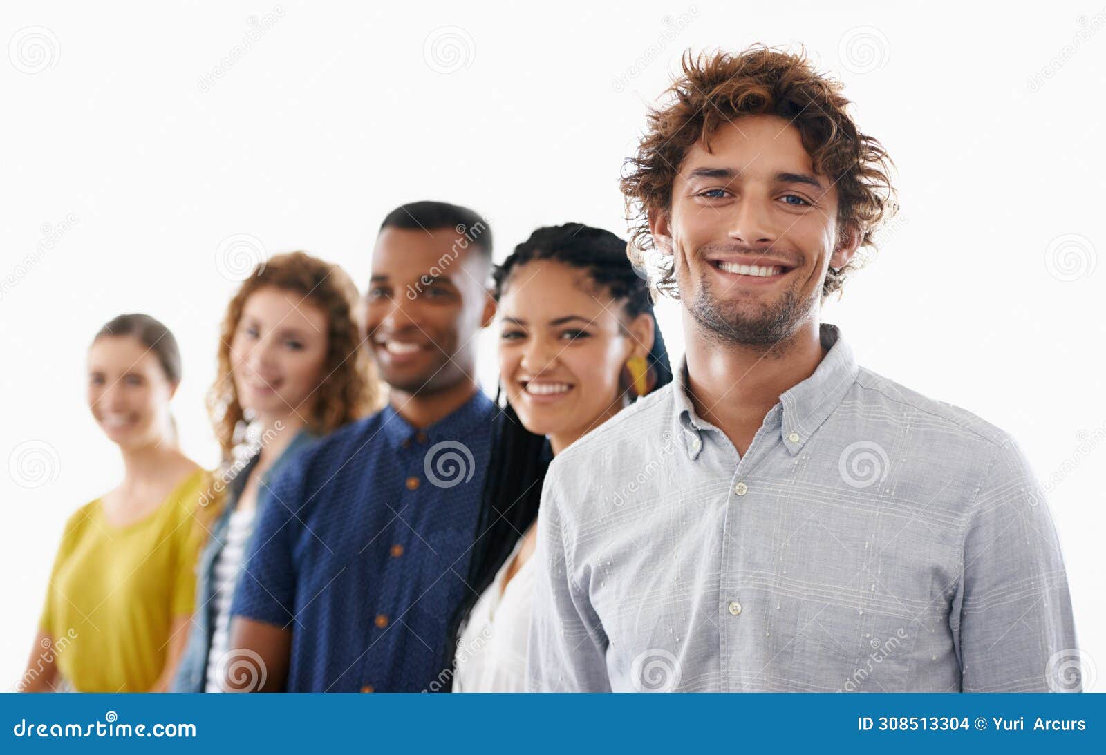 Row, Team and Portrait with Smile, Mentor and Teamwork for Creative ...