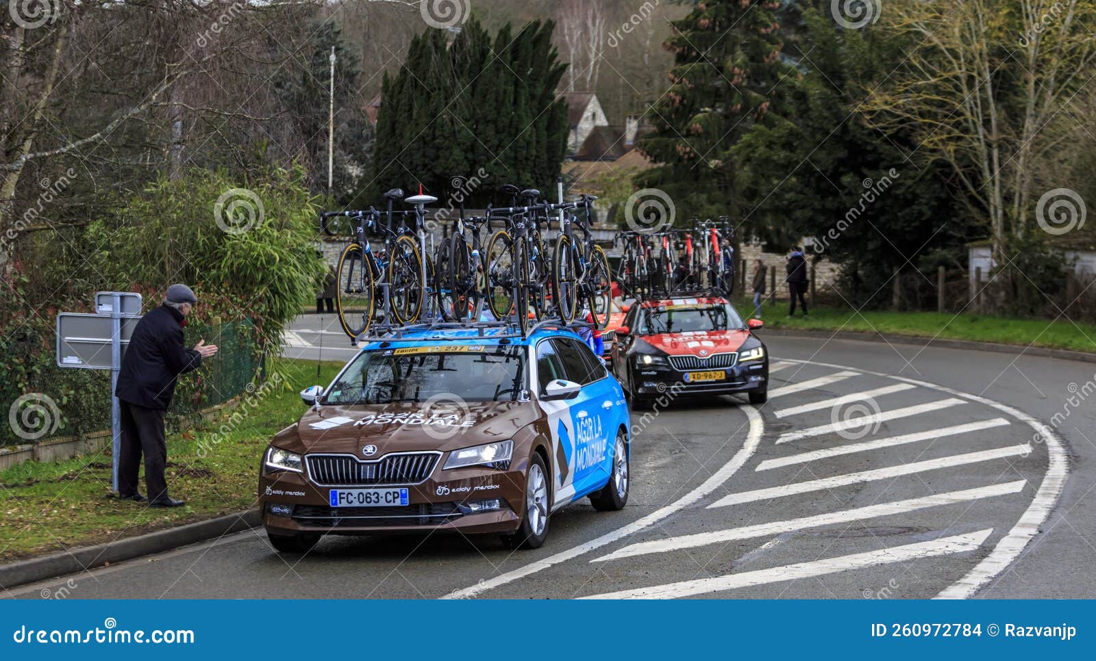 Row of Technical Vehicles - Paris-Nice 2019 Editorial Stock Image ...