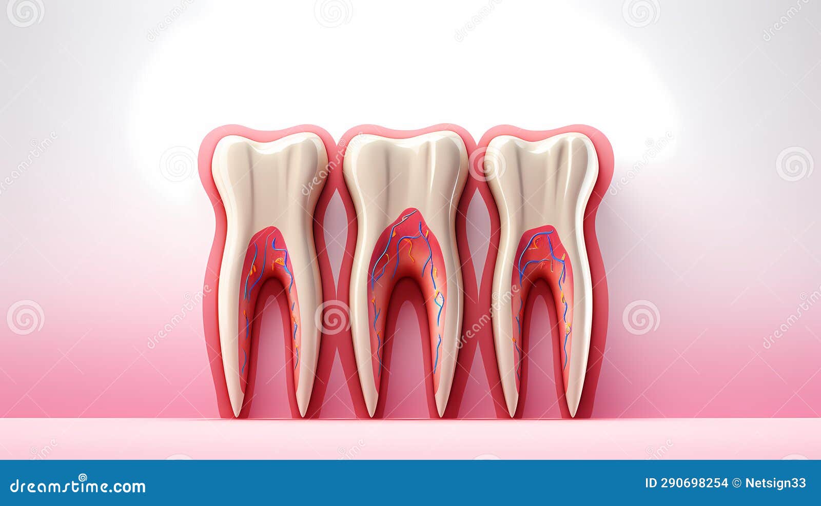Row of Teeth with Gums stock illustration. Illustration of closeup ...