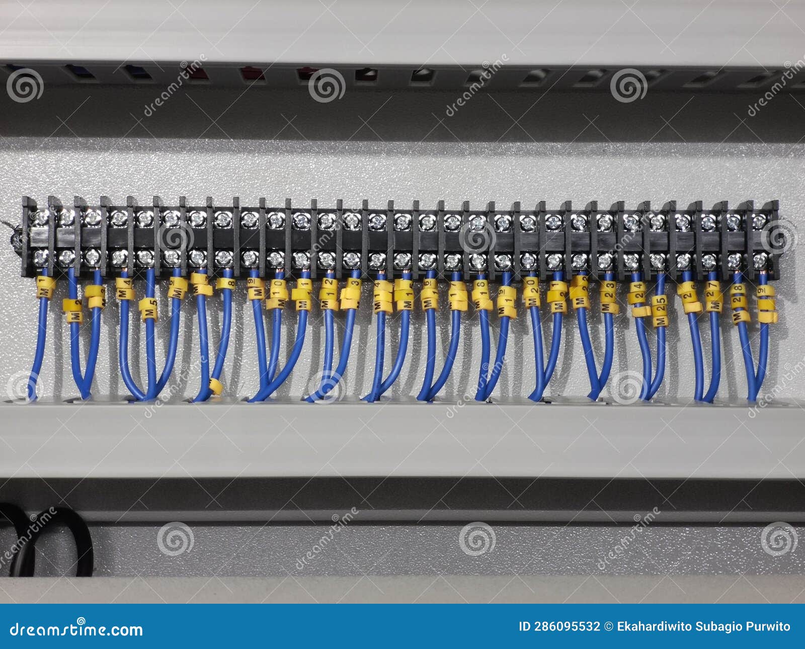 A Row of Terminal Blocks in Electrical Cabinet. Stock Photo - Image of ...