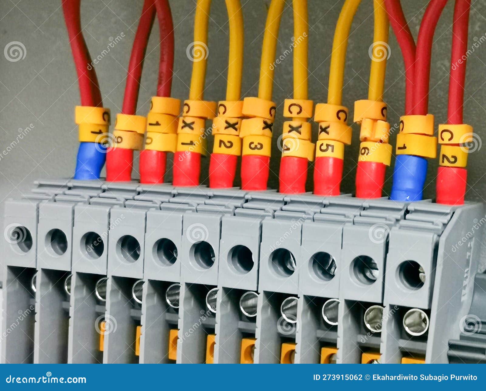 A Row of Terminal Blocks in Electrical Cabinet. Stock Photo - Image of ...
