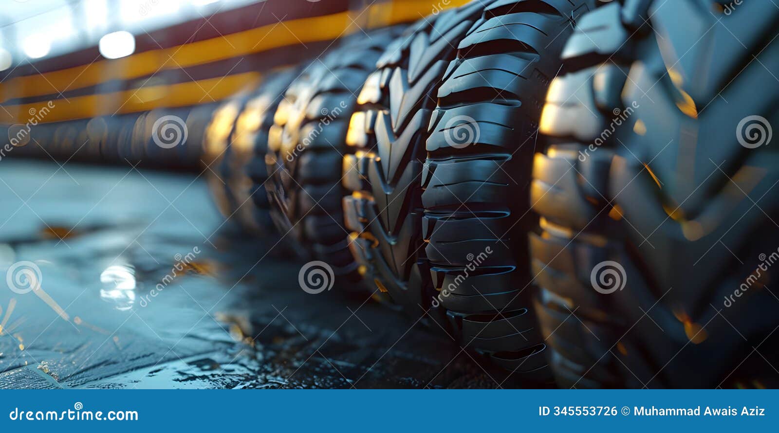 Row of Tires Background Background - Ai Generated Stock Illustration ...